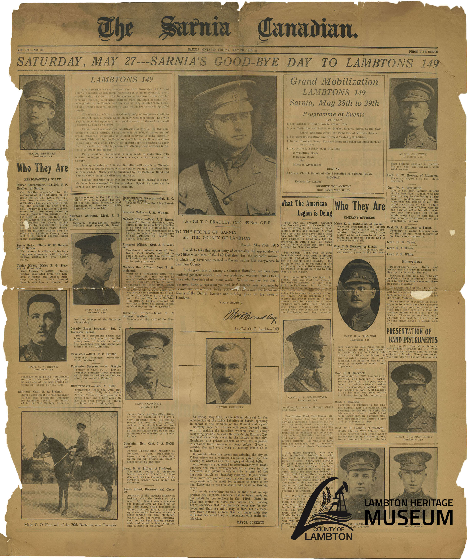 The 149th Battalion - Lambton County Museums